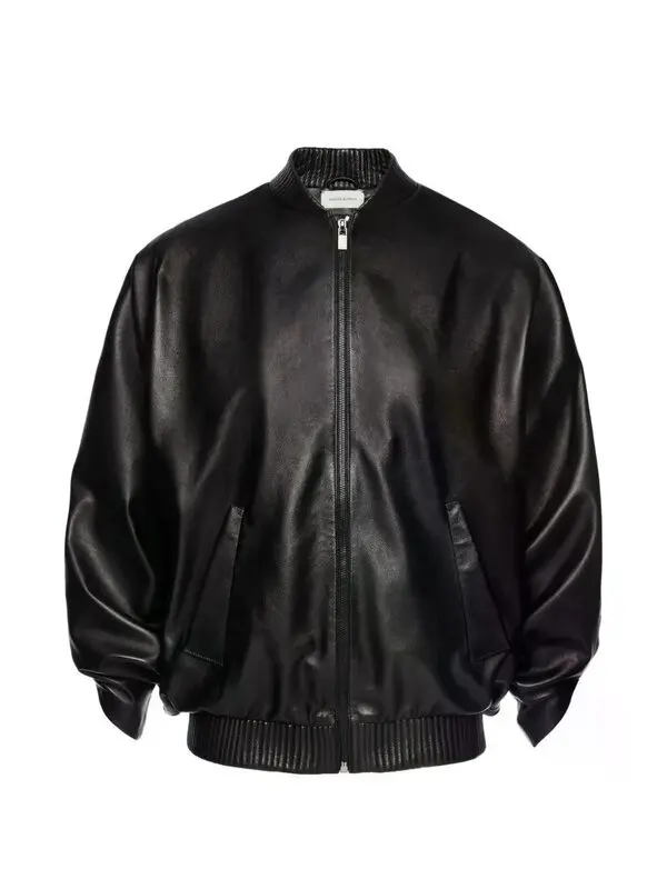Magda Butrym Ribbed-trim Leather Jacket