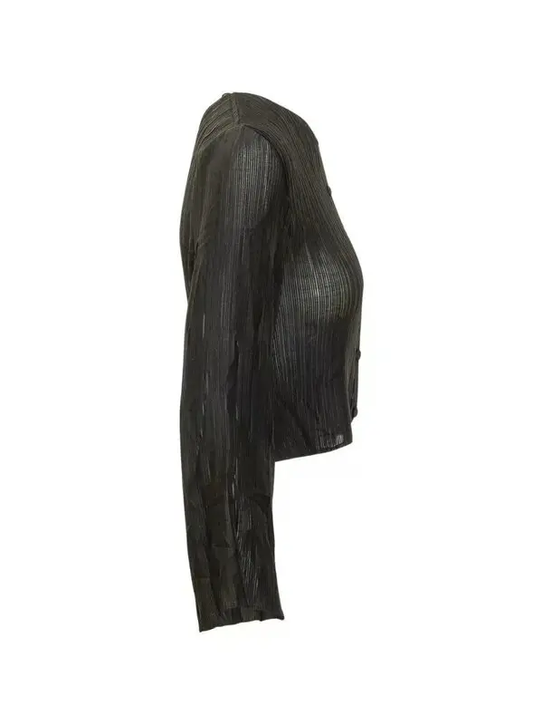 GONGDID DESIGN Plissé-effect Long-sleeve Cardigan