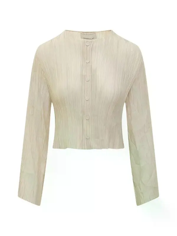 GONGDID DESIGN Plissé-effect Button-up Cardigan