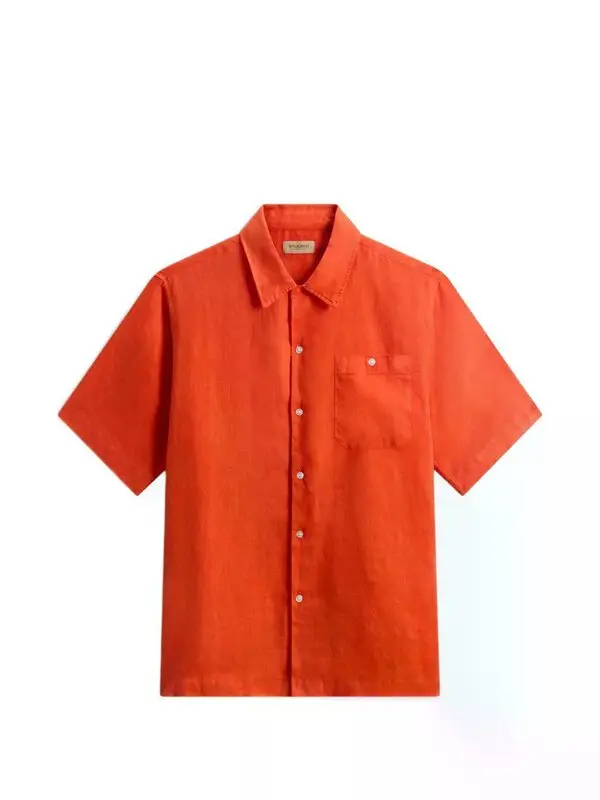 Woolrich Garment-dyed Short-sleeved Shirt - Orange