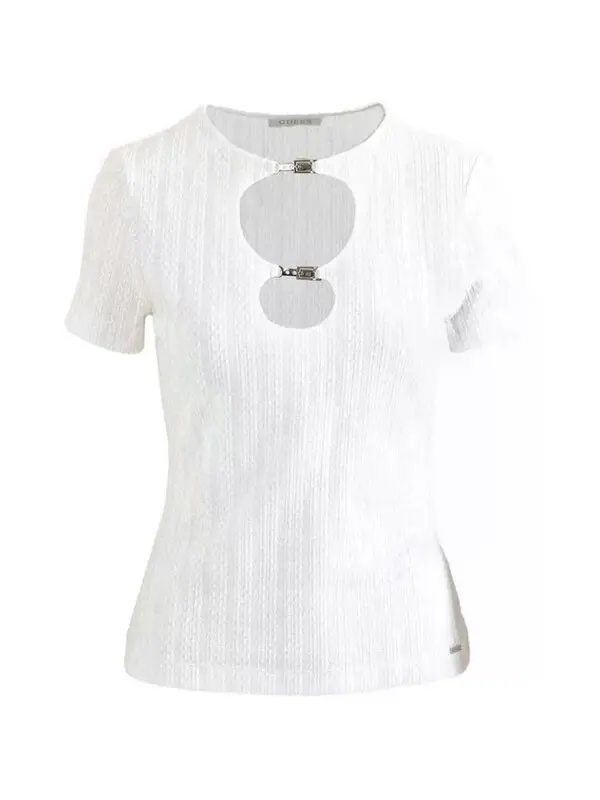 Guess Buckle-detail Cut-out T-shirt