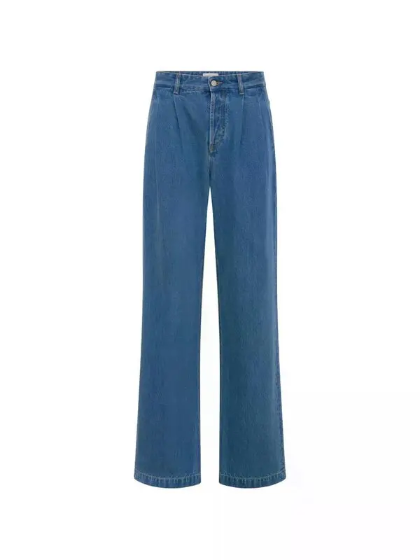 MARINE SERRE Pleated Loose-fit Jeans - Blue