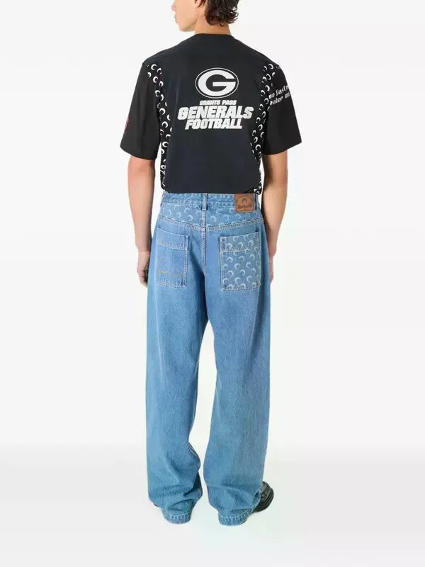 MARINE SERRE Pleated Loose-fit Jeans