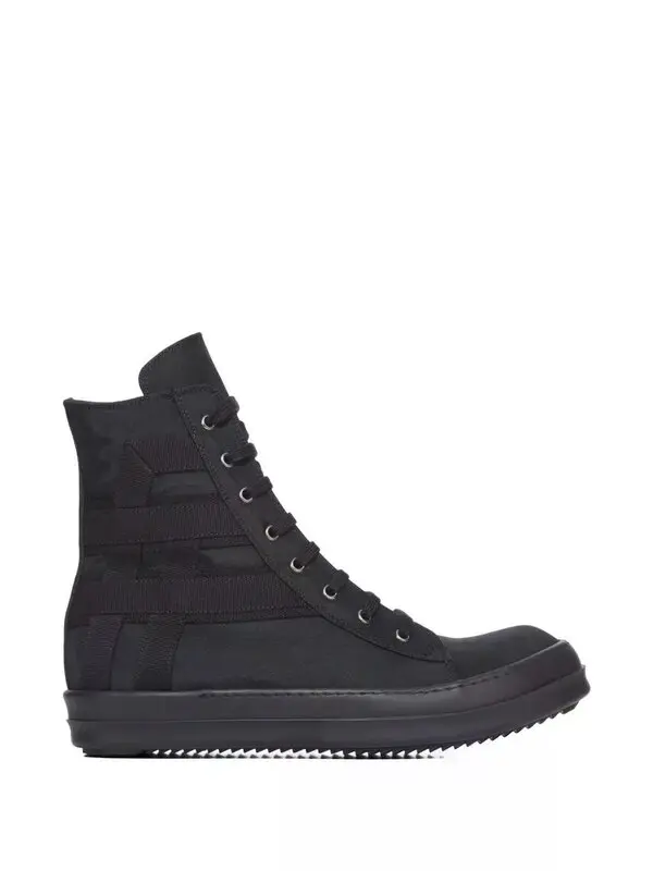 Rick Owens Vegan Sneaks High-top Panelled Sneakers - Black
