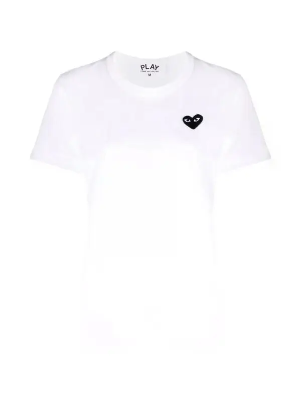 Play Comme Des Garcon Heart-patch T-shirt - White
