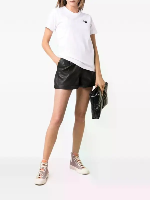 Play Comme Des Garcon Heart-patch T-shirt - White