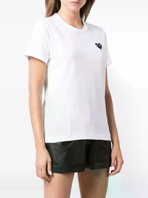 Play Comme Des Garcon Heart-patch T-shirt - White