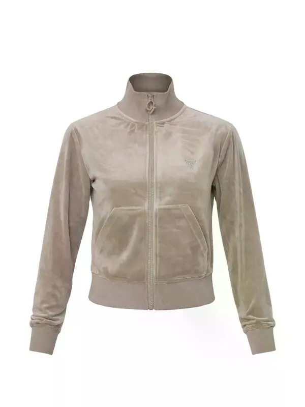 Guess Zip-fastening Velvet Jacket - Neutrals