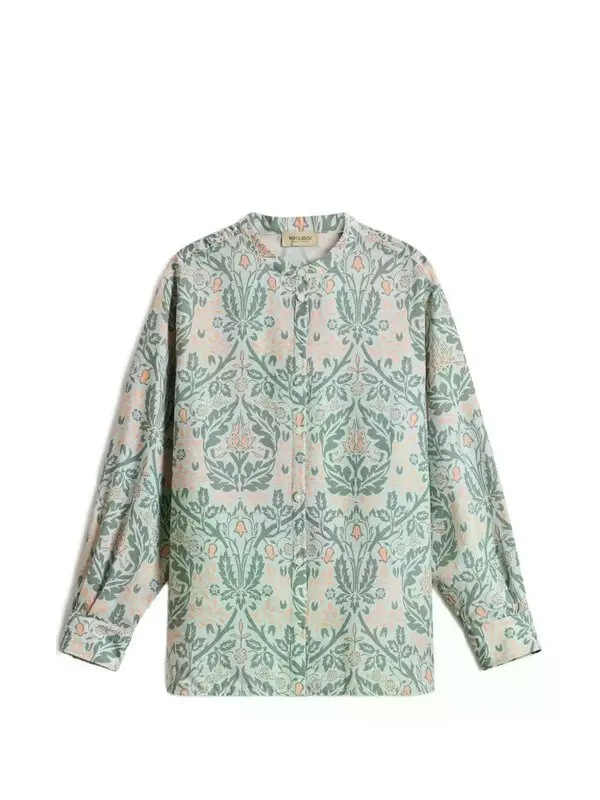 Woolrich Floral-print Band-collar Shirt