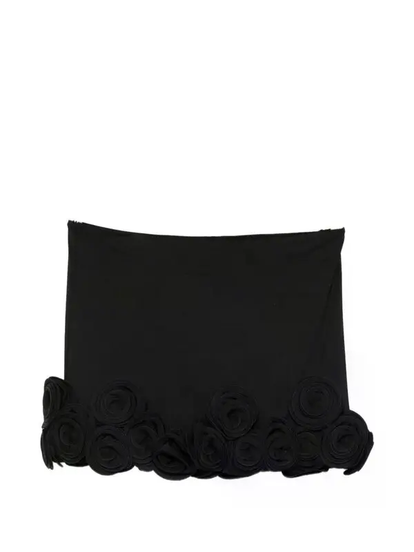 LA REVECHE Floral-appliqué Straight Skirt