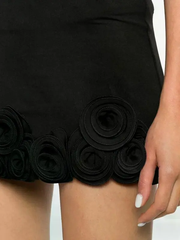 LA REVECHE Floral-appliqué Straight Skirt