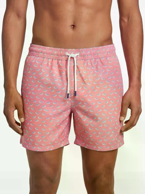 Fedeli Printed Swim Shorts - Pink