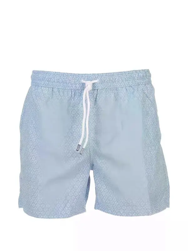 Fedeli Floral-print Swim Shorts - Blue