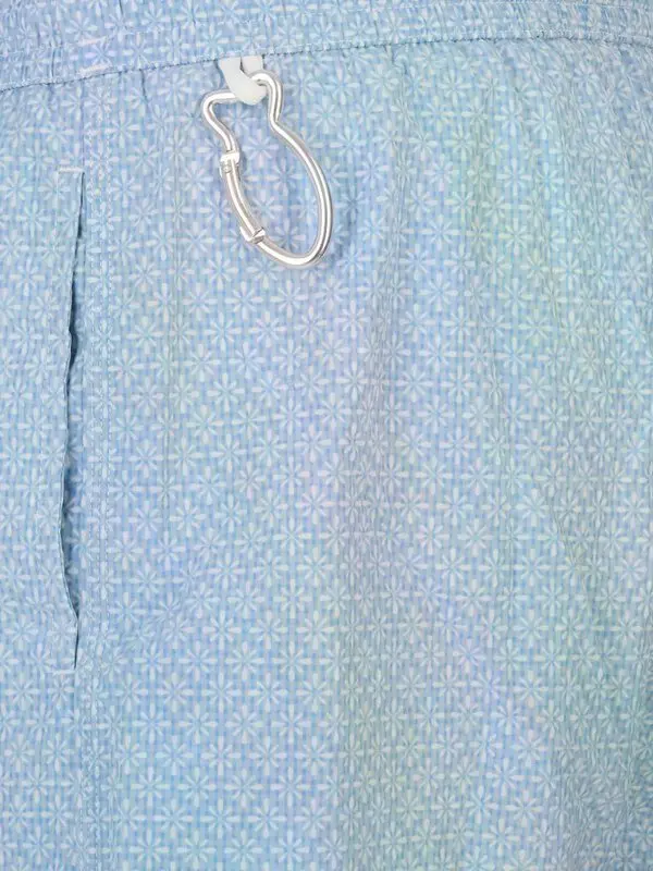 Fedeli Floral-print Swim Shorts - Blue