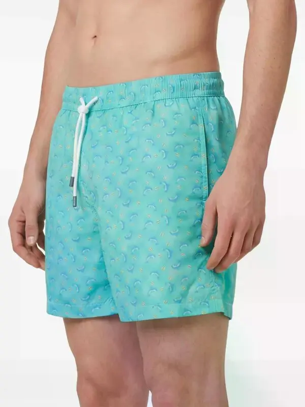Fedeli Printed Swim Shorts - Blue