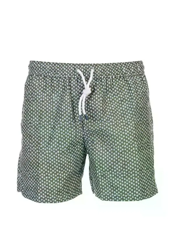 Fedeli Floral-print Swim Shorts - Green