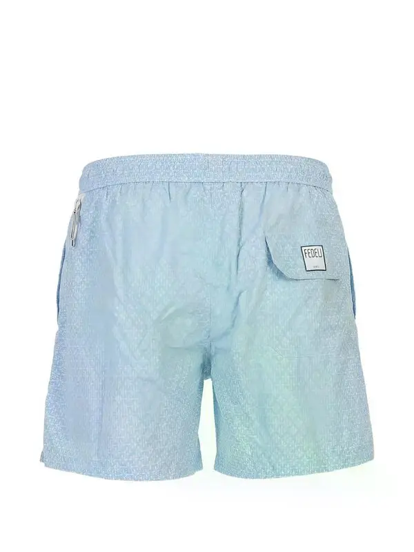 Fedeli Floral-print Swim Shorts - Blue
