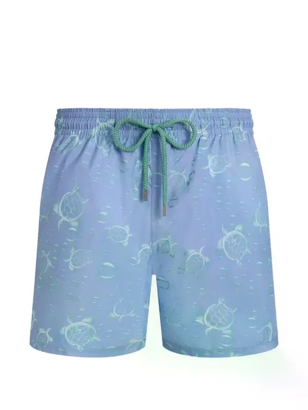 Vilebrequin Turtle-print Drawstring Swim Shorts - Blue