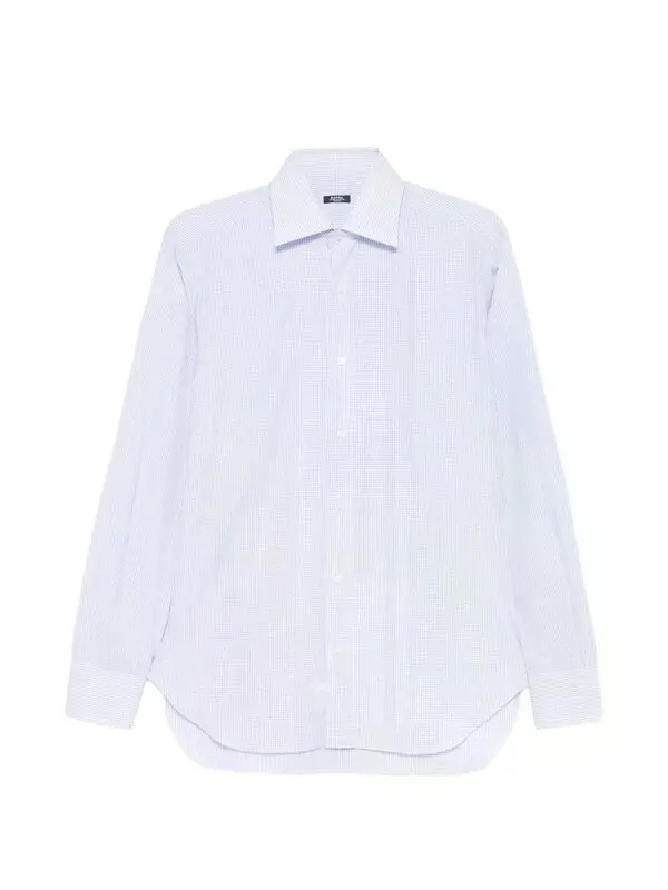 BARBA NAPOLI Checked-pattern Shirt - White