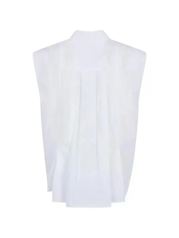 Sacai Pleated Sleeveless Shirt - White