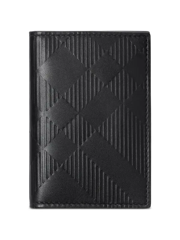 Burberry Embossed-check Folding Card Case - Black