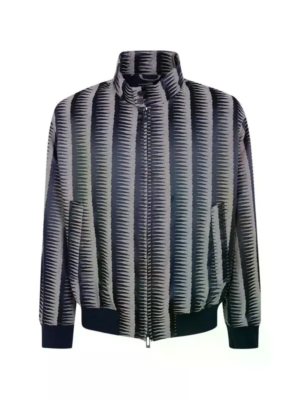 Emporio Armani Geometric-pattern Jacket - Blue