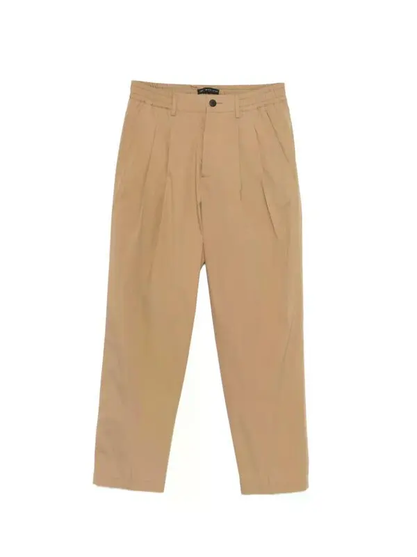 LOW BRAND Pleated Elasticated-waistband Trousers - Neutrals