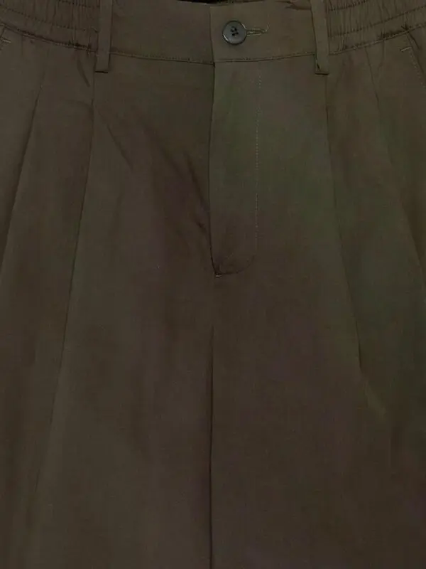 LOW BRAND Pleated Elasticated-waistband Trousers - Green