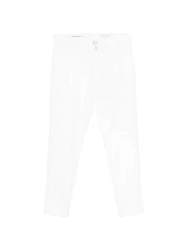 JACOB COHЁN Tailored Pressed Crease Trousers - White
