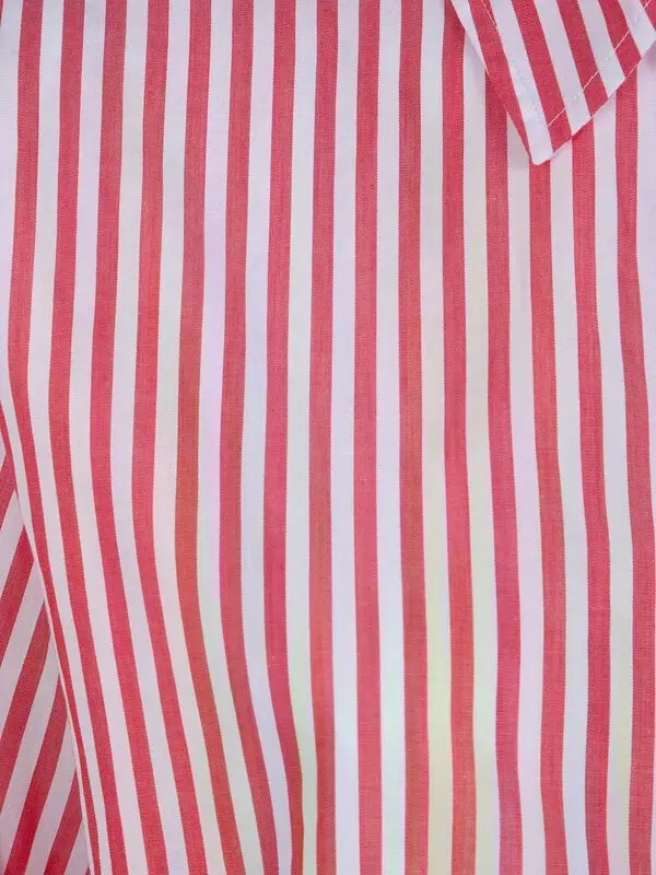 MC2 SAINT BARTH Vertical-stripe Logo-embroidered Shirt - Red
