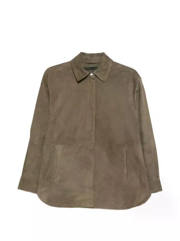 GIORGIO BRATO Suede Long-sleeve Shirt