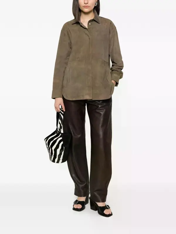 GIORGIO BRATO Suede Long-sleeve Shirt