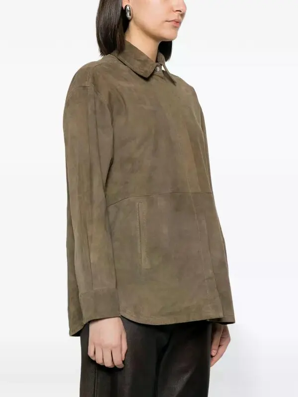 GIORGIO BRATO Suede Long-sleeve Shirt
