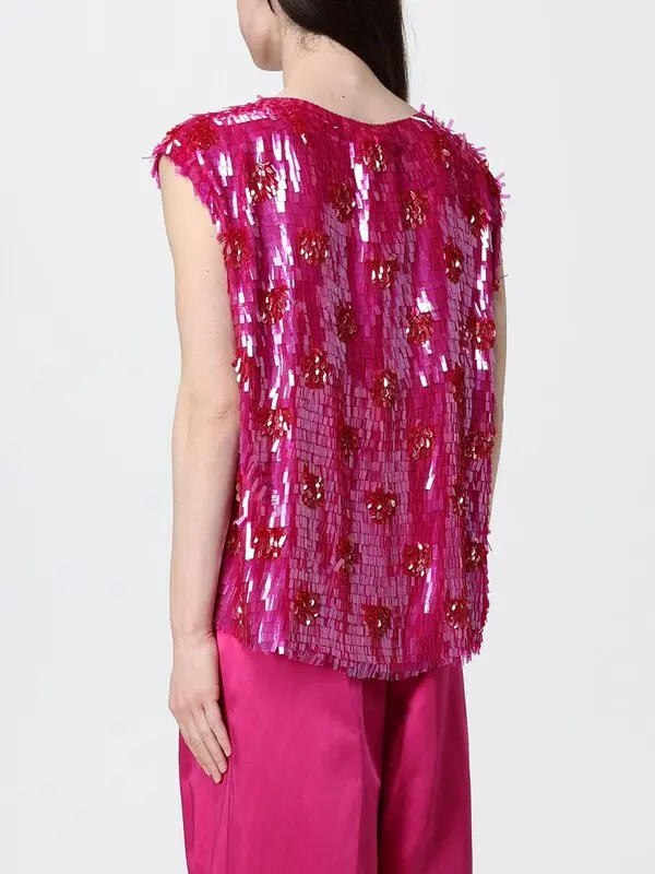 Dries Van Noten Embellished Silk Top - Pink