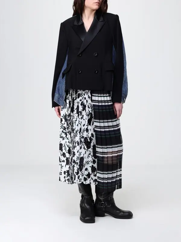 Sacai Crêpe Patchwork Skirt - White