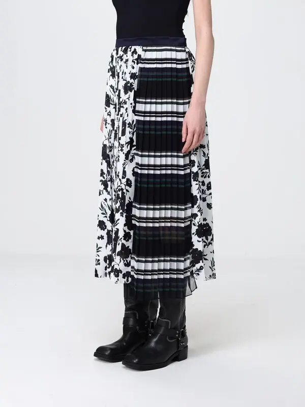 Sacai Crêpe Patchwork Skirt - White