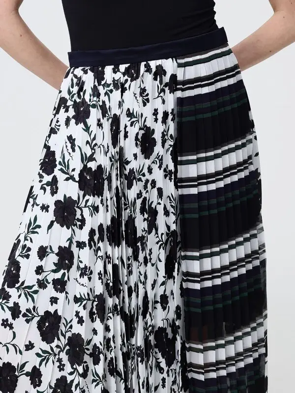 Sacai Crêpe Patchwork Skirt - White