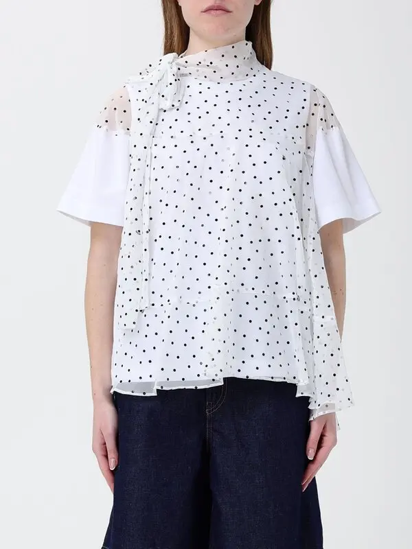 Sacai Embellished Polka Dot Top