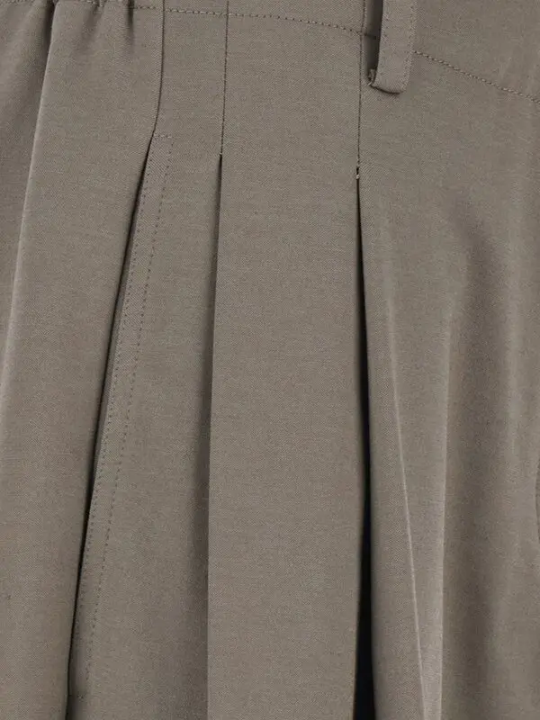 Brunello Cucinelli Cotton Blend Wide Leg Trousers - Beige