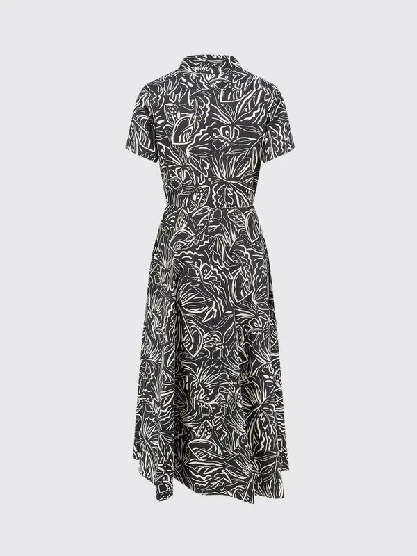 Aspesi Cotton Floral Print Midi Shirtdress