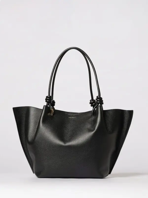COCCINELLE Grained Leather Finn Shoulder Bag - Black