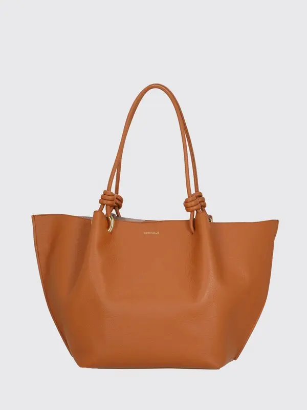 COCCINELLE Grained Leather Finn Shoulder Bag - Orange