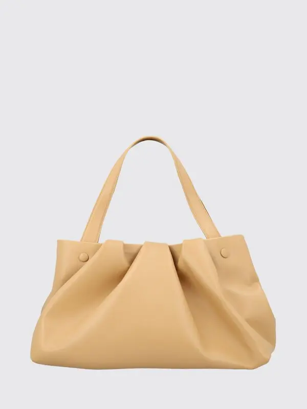 THEMOIRE Ruched Top Handle Bag - Beige