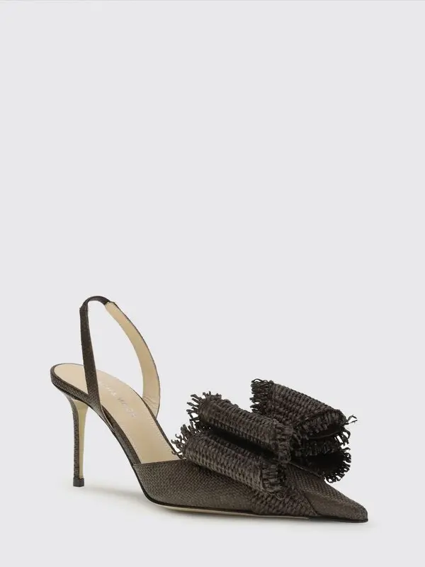 Mach & Mach Raffia Embellished Slingback Pumps