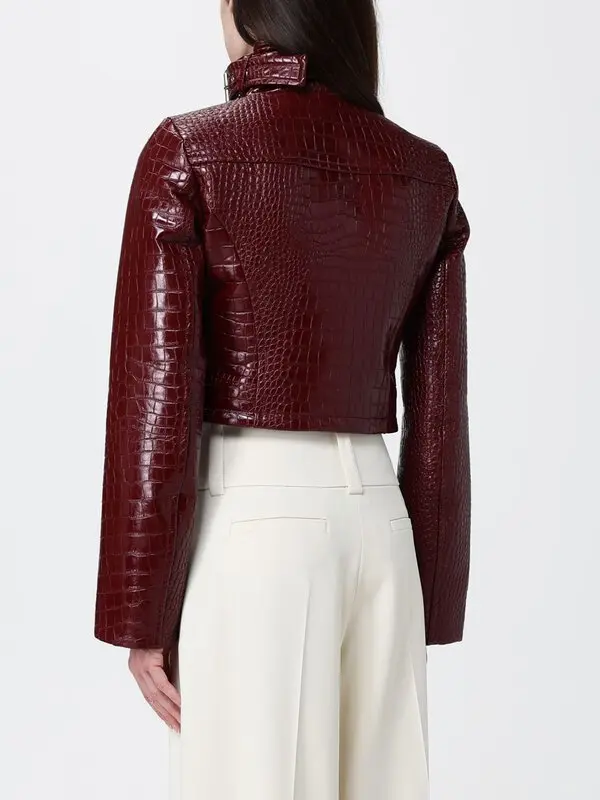 Sportmax Crocodile Print Faux Leather Jacket - Red