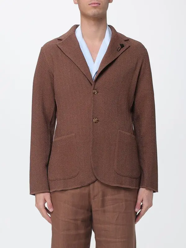 LARDINI Textured Blazer - Brown