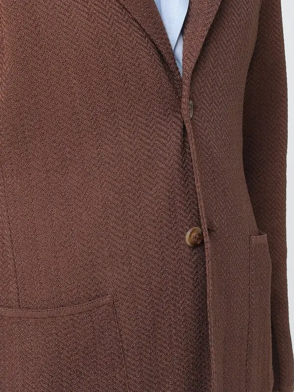 LARDINI Textured Blazer - Brown