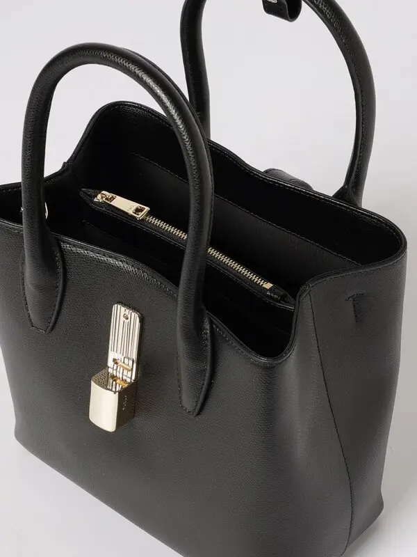Furla Top Handle Bag With Clasp Detail - Black