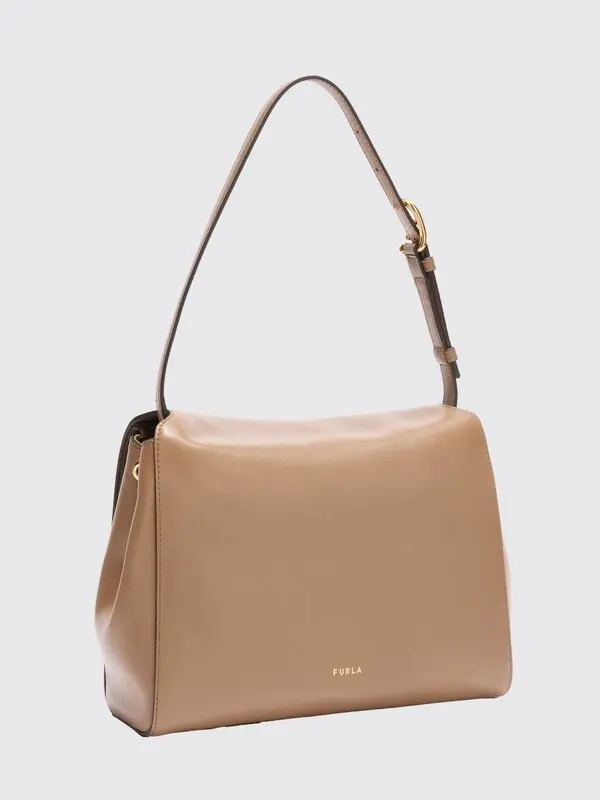 Furla Domus Leather Shoulder Bag - Camel