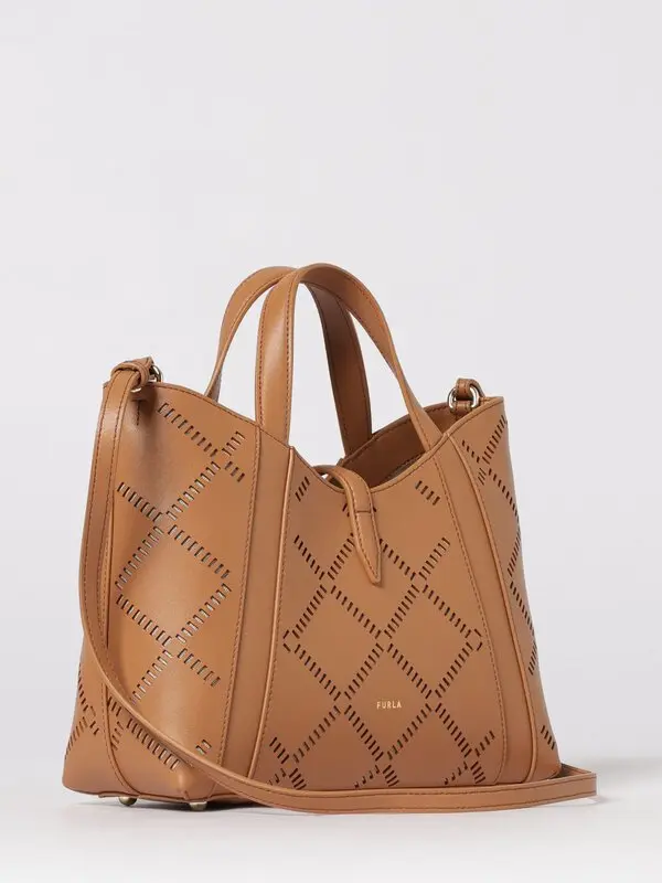 Furla Perforated Top Handle Bag - Brown